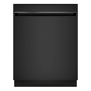 GE GDT225SGLBB 24" Dishwasher with Interior Stainless Steel ADA Compliant Top Control Energy Star Certified and Pocket Handle in Black