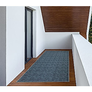 Ottomanson Machine Washable Wrinkle Free Solid Design Cotton 3x6 Traditional Flatweave Area Rug for Dining Room, Living Room, Bedroom, 2'7'' x 6', Navy