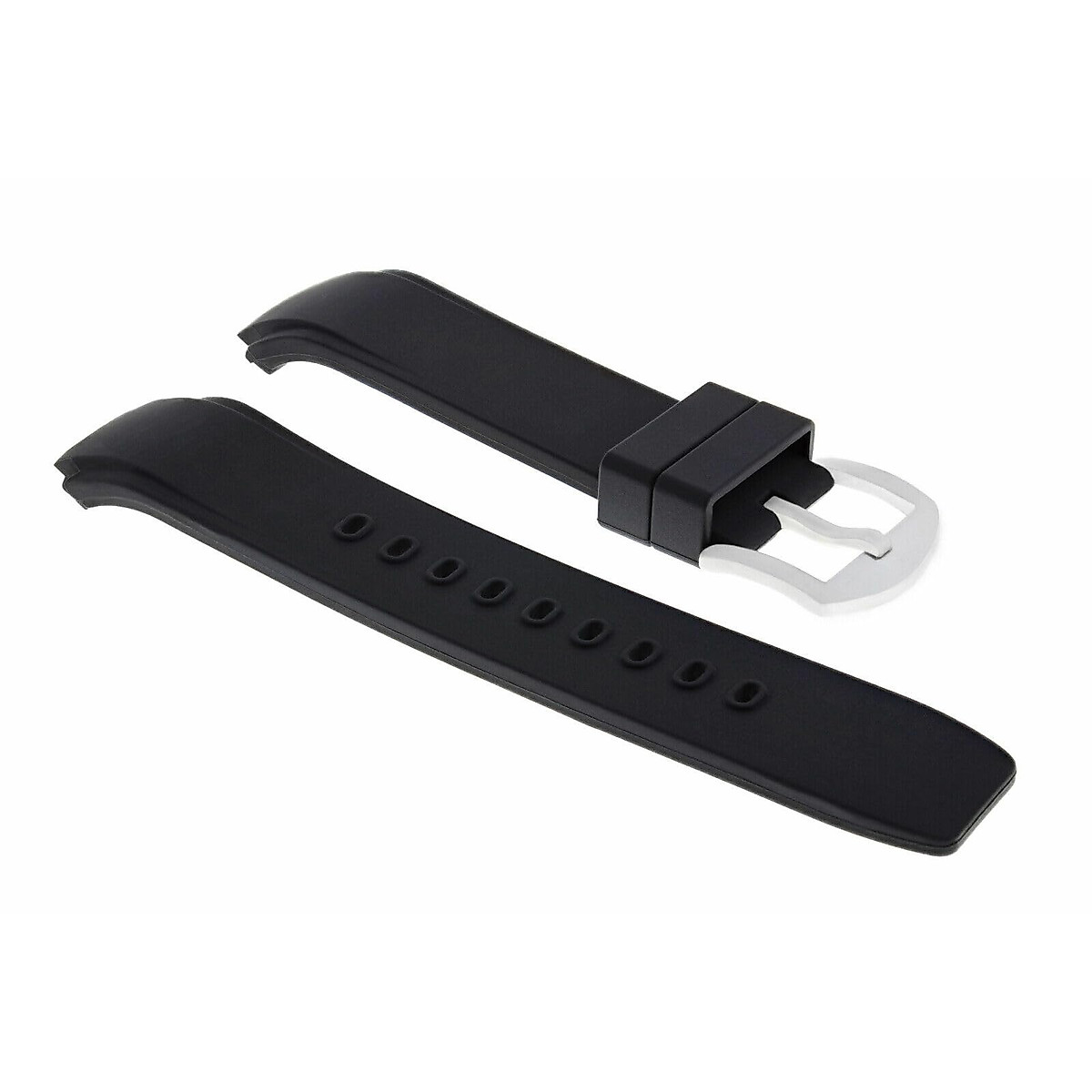 Ewatchparts 26MM SILICONE RUBBER BAND STRAP COMPATIBLE WITH IWC 3538 DUAL CROWN AQUATIMER AUTOMATIC