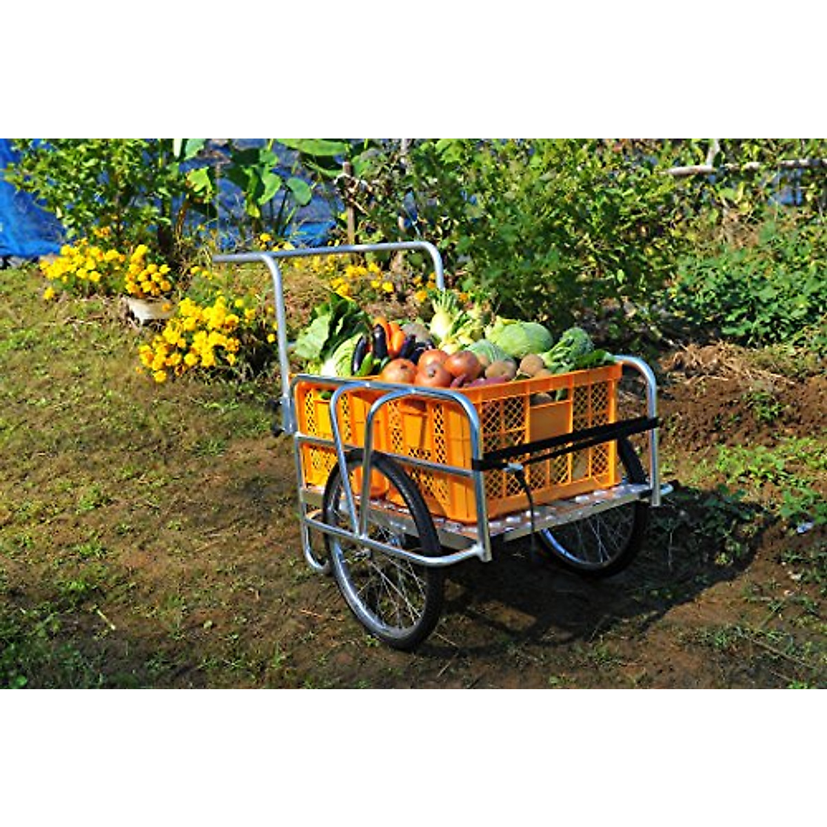 Living Out Folding Aluminum Rear Car, Compact Type, Folding Rear Car, Compact, Easy Storage, Agricultural Work, No Puncture Tires, Load Capacity 176.4 lbs (80 kg), Container Box