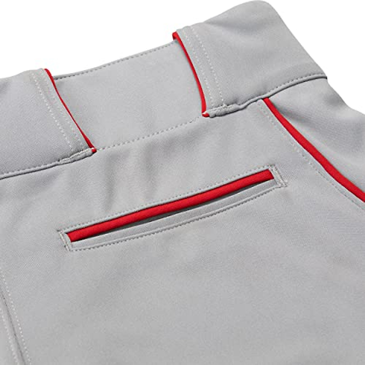 CHAMPRO Triple Crown OB2 Open-Bottom Loose Fit Baseball Pants with Adjustable Inseam and Reinforced Sliding Areas, Grey, Scarlet, x-Large
