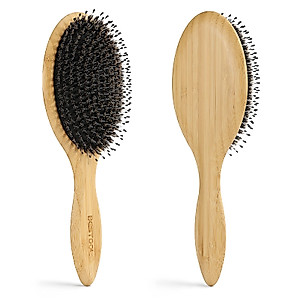 BESTOOL Hair Brush, Boar & Nylon Bristle Brush for Women men Kid, Oval Brush for Wet/Dry Hair Smoothing Massaging Detangling, Enhance Shine & Health