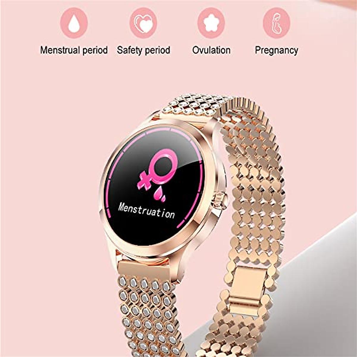 K KAIMORUI Smart Watch for Women IP68 Waterproof Smart Watches Heart Rate Fitness Watch Pedometer Female Smartwatch Activity Tracker for Andriond iOS Phones (Gold Diamond)