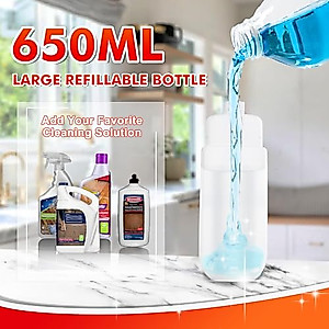 Spray Mop for Floor Cleaning, Dust Wet Mops for Floor Cleaning with 2 Washable Double-Sided Microfiber Pads, 650ML Refillable Bottle, Dry Wet Floor Mop for Hardwood Laminate and More Floors