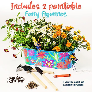Bryte Fairy Garden & Flower Growing Kit | Grow Your Own Magical Fairy Garden & Play | Everything Included - Tin Planter, Figurines, Seeds, Soil, Tools & More | STEM Projects, Crafts & Gifts | Ages 4+