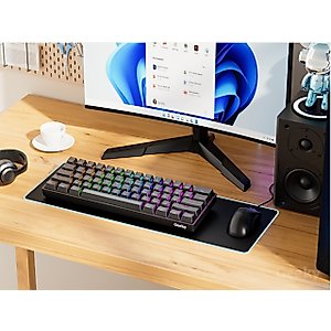 Geeky GK61 SE 60% | Mechanical Gaming Keyboard | 61 Keys Multi Color RGB LED Backlit for PC/Mac Gamer | ANSI US American Layout (Black, Mechanical Brown)