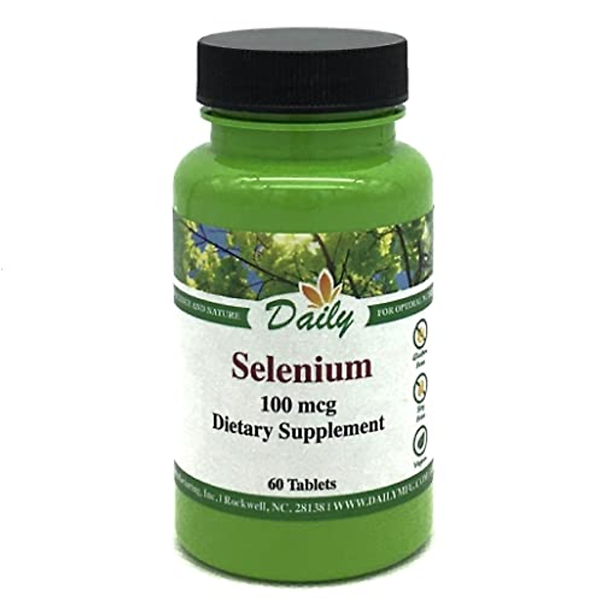 Daily's Selenium (100 mcg, Gluten Free, Soy Free, Vegan, 60 Tablets)