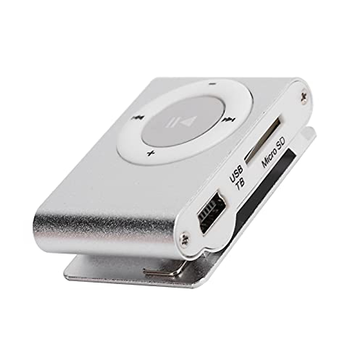 Zopsc-1 Lightweight Back Clip Mp3 Player,Portable Mini Player Backclip Mp3 Lossless Sound Music Player for Running Sports Home Office Outdoor Silver