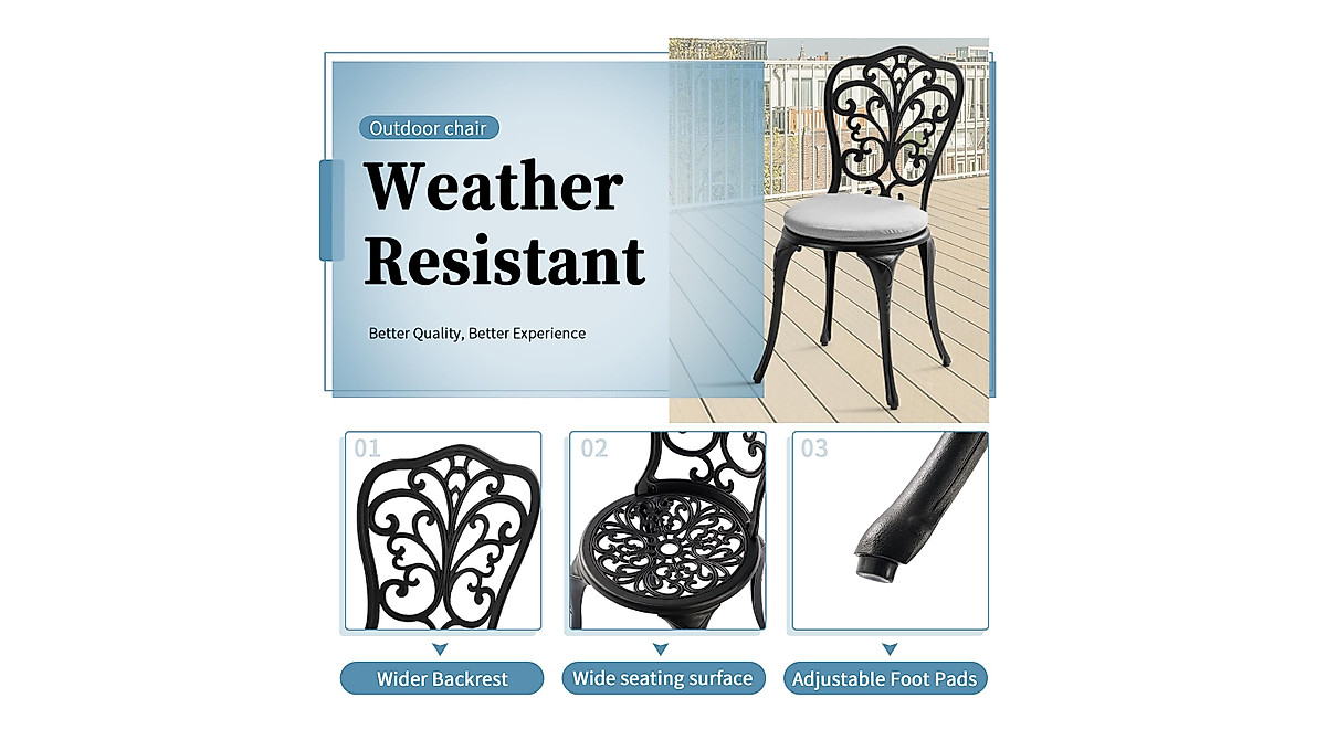 Withniture 3 Piece Bistro Set - Stylish Outdoor Dining