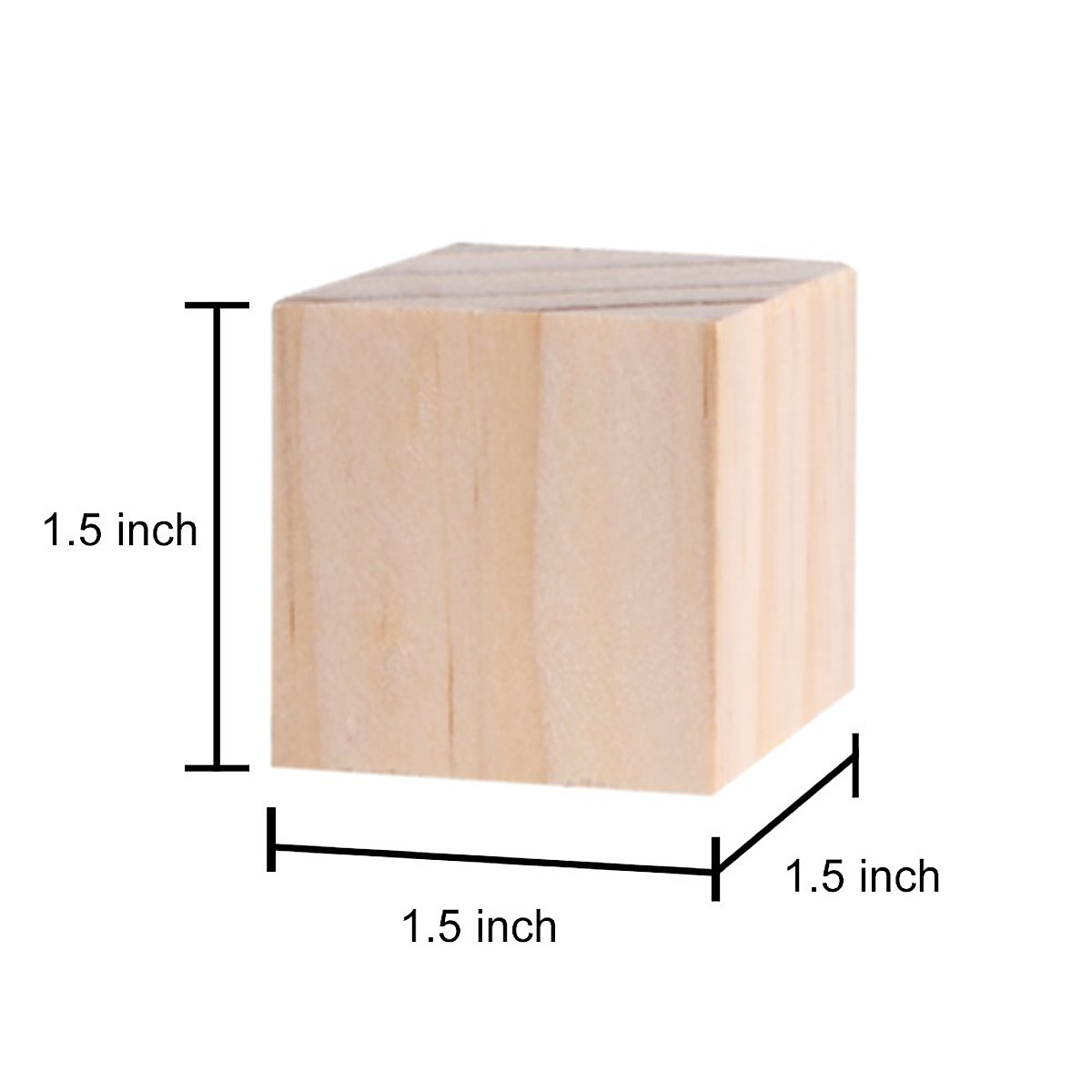 Supla 40pcs 1.5 inch - Natural Solid Wood Square Blocks Wood Cubes Wood Cube Blocks – for Puzzle Making, Crafts, and DIY Projects (40pcs)