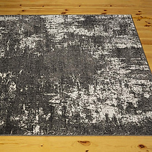 LUXE WEAVERS Lagos Collection Dark Grey 2x3 Abstract Area Rug