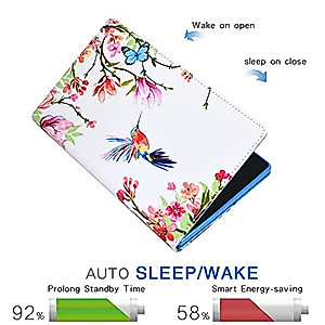 Folio Case for Amazon Fire HD 8 Tablet (Only Fit 2018 2017 2016 Version,8th/7th/6th Generation) and Fire HD 8 Tablet, Funut Premium PU Leather Smart Cover with Auto Wake/Sleep,Cute Bird