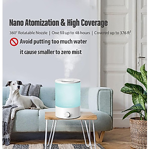 MegaWise Top Refill 7-colour Night light humidifier for Kid bedroom with 3.5L Large Capacity, No leakage with Stable Fine Mist Output