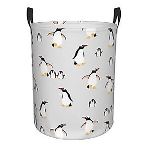 FeHuew Cute Penguins Baby Cartoon Collapsible Laundry Basket with Handle Waterproof Hamper Storage Organizer Large Bins for Dirty Clothes,toys