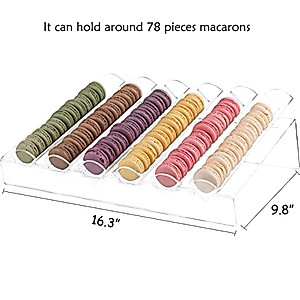 BLBYHO Acrylic Macaron Display Tray, Macaron Stand Cookie Display Stand with 6 Slots……