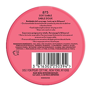 COVERGIRL Outlast Extreme Wear Pressed Powder, 875 Soft Sable, 0.38 oz