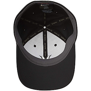 Hurley Men's Dri-Fit One & Only Flexfit Baseball Cap, Black/Black, L-XL