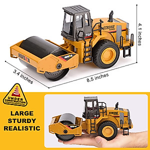1/40 Scale Metal Road Roller Toy, Diecast Construction Equipment Vehicles Toy for Kids Boys
