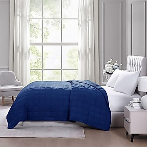 Casa Platino Navy Blue Blanket Twin Size - Pre-Washed Twin Blanket Only - Lightweight Twin Blanket Kids - All Season Twin Blanket - Premium Microfiber Down Alternative Twin Size Bed Blanket