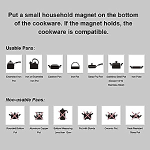 VONCI 1800W Commercial Induction Cooktop, Durable Countertop Burner with Stainless Steel Housing, Professional Countertop Induction Cooker with Big LED Screen and Button Control for Restaurant.