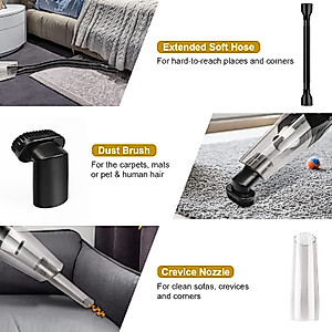 luium Handheld Vacuum Cordless, Car Vacuum Cordless Rechargeable, Wet-Dry Use Portable Hand Vacuum Cleaner with High Power 9Kpa Strong Suction, Reusable Filter and LED Light for Car, Home, Office