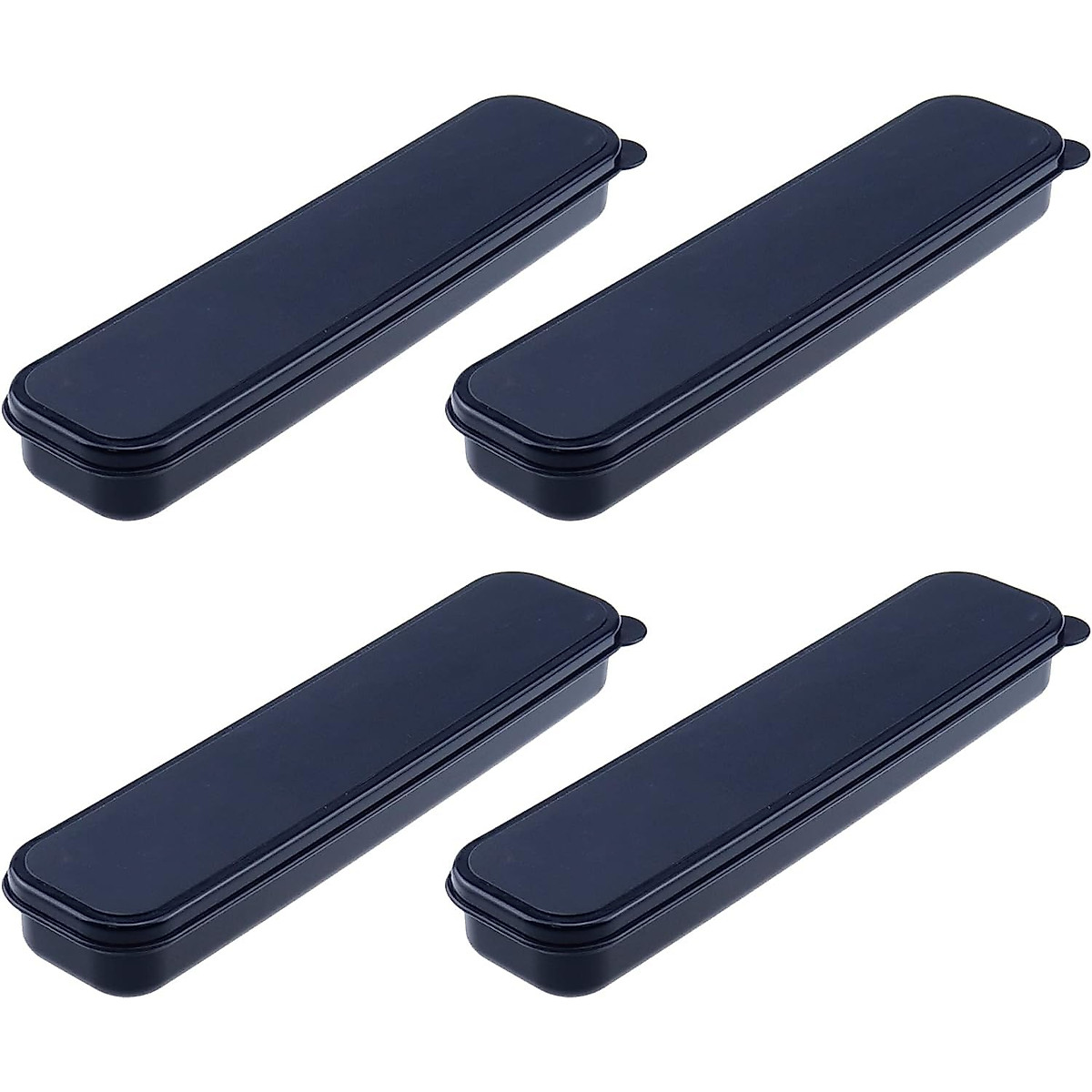 MY MIRONEY 4PCS Portable Travel Tableware Box Black Flatware Storage Box Case Travel Utensils Cutlery Case for Fork Spoon Chopsticks