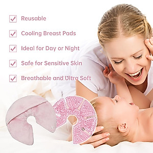 Hot/Cold Breast Gel Bead Ice Packs Breast Cooling/Heat Pads Relief for Breastfeeding, Nursing Pain, Mastitis, Engorgement, Swelling, Plugged Ducts | Boost Milk Let-Down & Production,2 Pack (Pink)