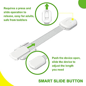 Baby Proofing Cabinets Childproof Drawer Latches with Extra 3M Adhesives, Adjustable Strap Latches Baby Cabinet Lock For Cabinets, Drawers Cabinet Locks for Babies (6)