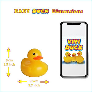 INFANTMOM - Floating Bath Ducks with Temperature Indicator for Toddlers, Safety Bathtub Rubber Shower Swimming Yellow Ducky Toy for Infant, Baby and Kids. Clean and Safe Toy (Baby Duck)