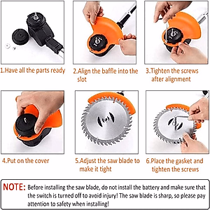 Cordless String Trimmer Weed Wacker Battery Powered 3 in 1Electric Weed Wacker with 2 Battery, Charger, 10 Plastic Blades, 4 Stainless Steel Blades, 2 Round Metal Saw Blades, and Wheels, 3.9lb