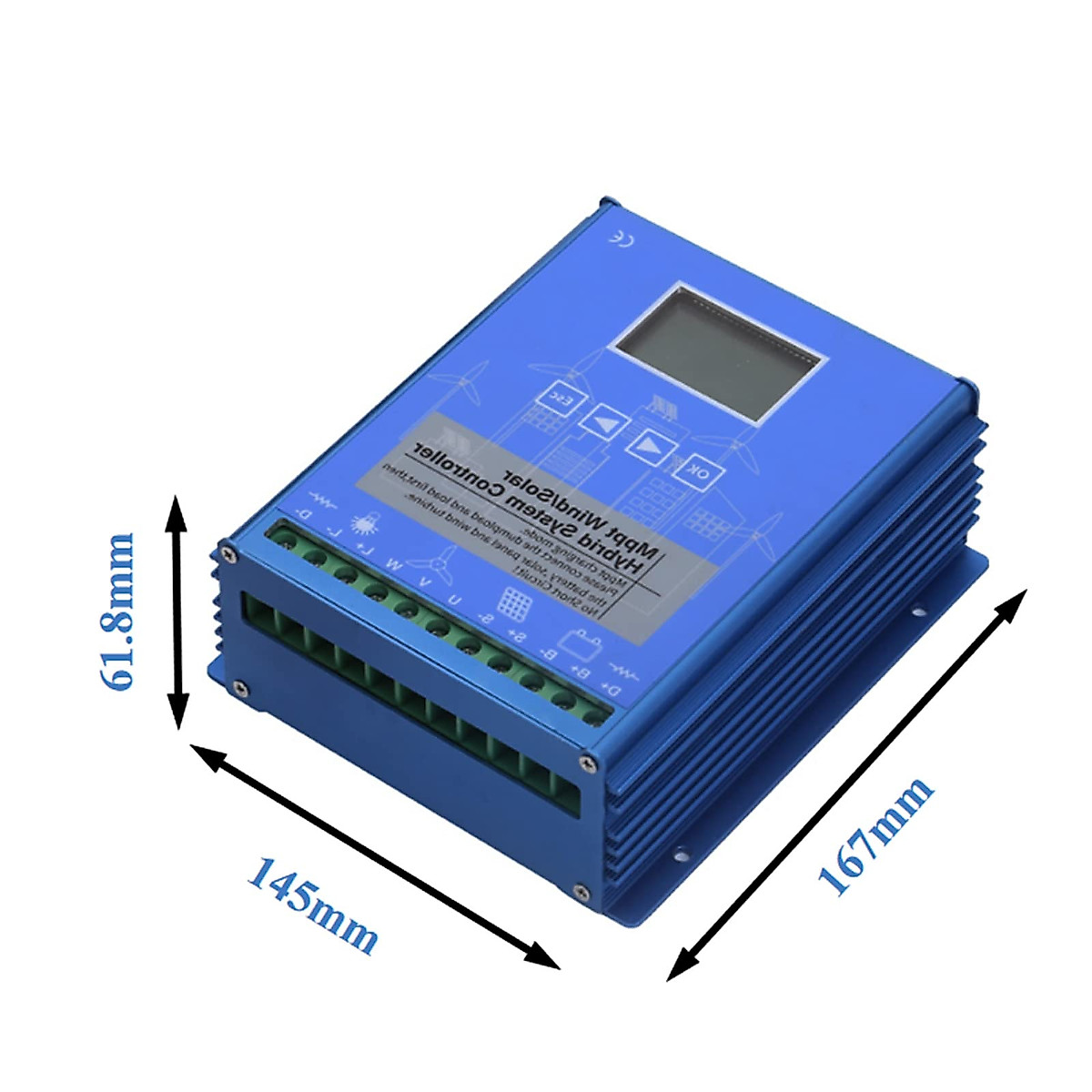 FEICHANGHAO 8000W Wind Solar Hybrid Charge Controller 12V/24V MPPT Boost Charge Regulator with LCD Display and Free Dump Load Accurate,24v
