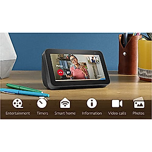 Echo Show 5 (2nd Gen, 2021 release) | Smart display with Alexa and 2 MP camera | Charcoal | with Wyze Cam V3