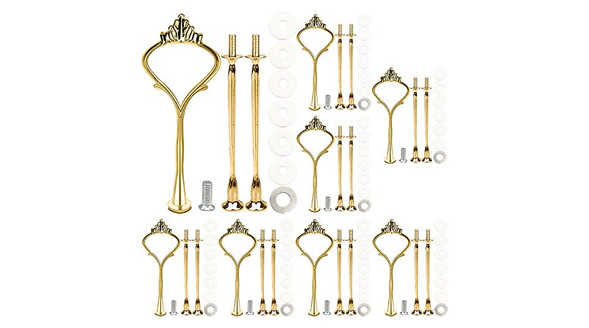 Kukiwhy Gold Tiered Cake Stand Hardware Set - 8 Pieces