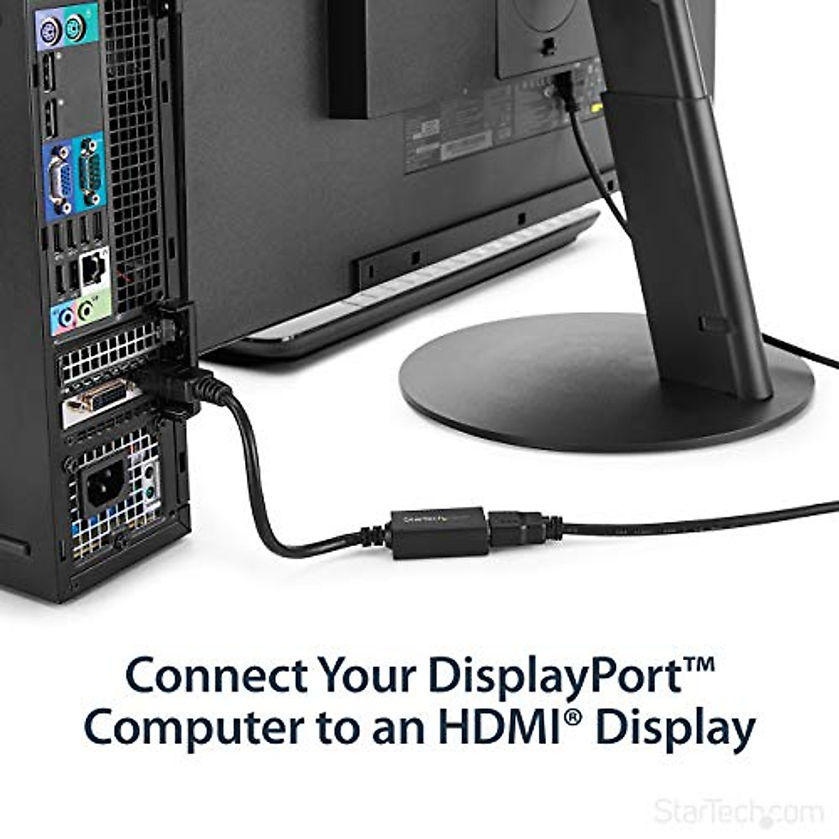 StarTech.com DisplayPort to HDMI Adapter - DP 1.2 to HDMI Video Converter 1080p - DP to HDMI Monitor/TV/Display Cable Adapter Dongle - Passive DP to HDMI Adapter - Latching DP Connector (DP2HDMI2)