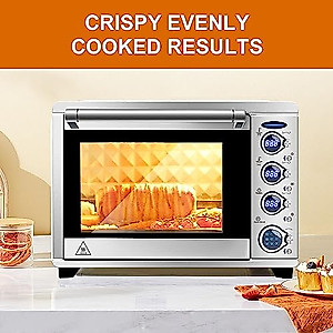spoonlemon Air Fryer Toaster Oven Combo, 9-in-1 38QT Convection Countertop Oven, Smart Stainless Steel Oven Air Fryer with 75 Recipes & Accessories for 6-Slice Toast 12'' Pizza for Family Feasts