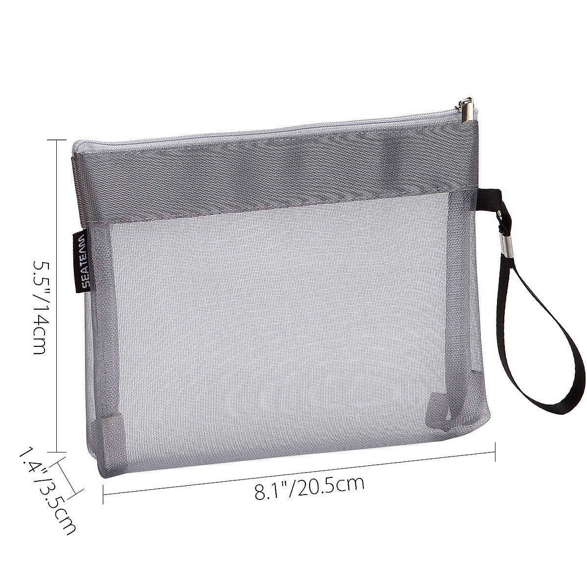 Sea Team 6pcs Multicolored Portable Travel Toiletry Pouch Nylon Mesh Cosmetic Makeup Organizer Bag with Zipper (ST-CB0616)