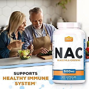 HARVEST NATURALS N-Acetyl L-Cysteine (NAC) Capsules | NAC 500mg | 120 Pill Count | Powerful Antioxidant Precursor & Liver Support | Lab Tested Ingredients