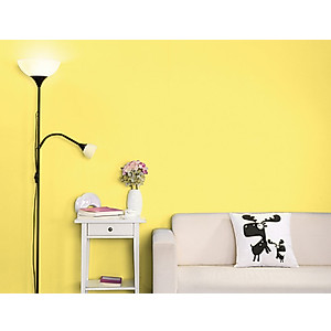 Yija Solid Color Frosted Waterproof Wallpaper Shelf Drawer Liner Self-Adhesive Cabinet Sticker 15.6 Inch by 98 Inch (Light Yellow)