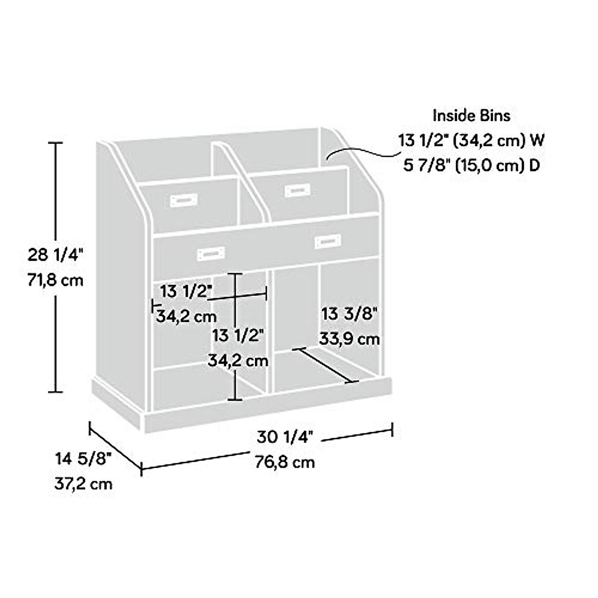 Sauder Barrister Lane Bookcase, White Plank Finish