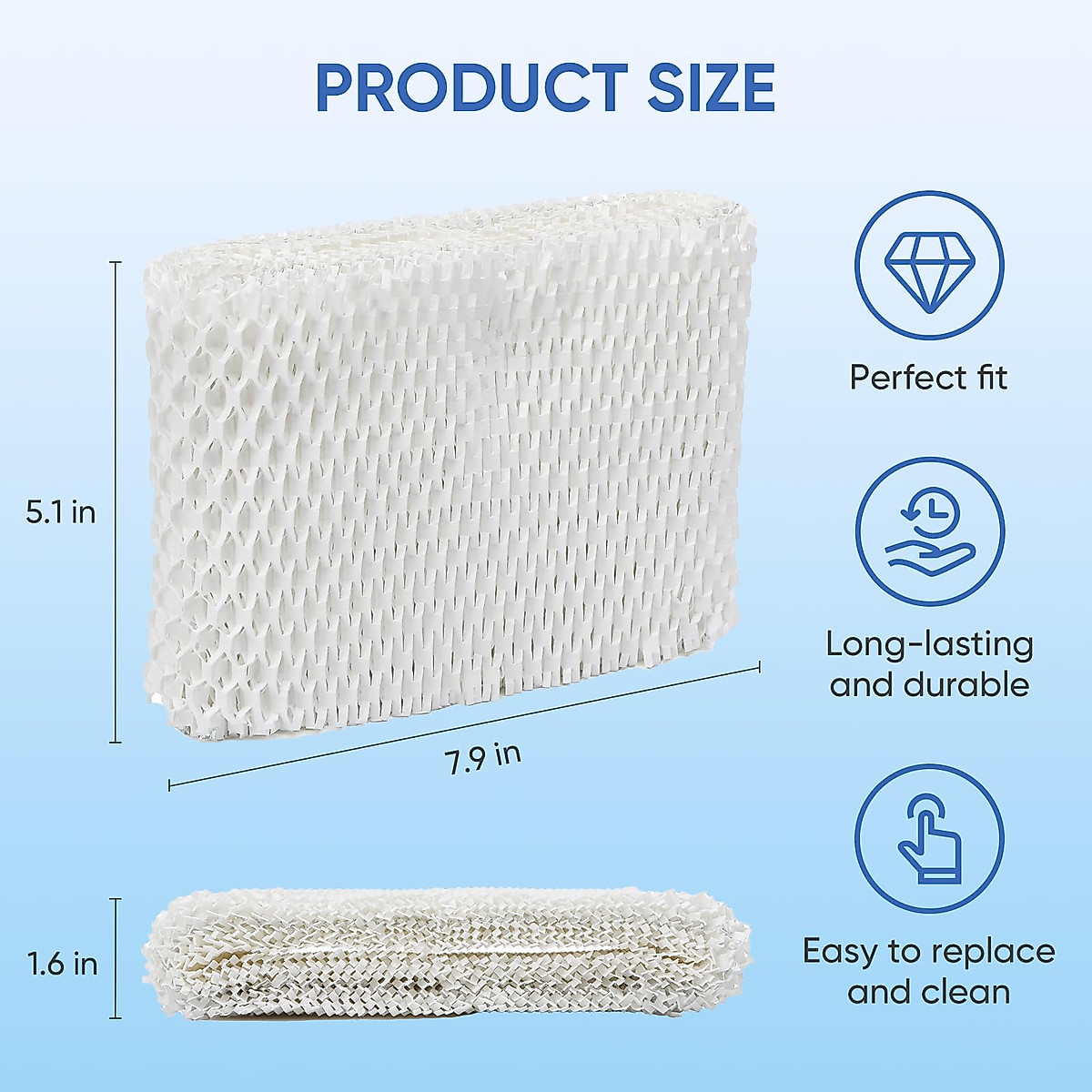 BIHARNT 6 Pack Humidifier Filters HAC-504 Replacement for Honeywell Humidifier Filter, Filter A Humidifier Filter Replacement for HCM300/350/600/700 Honeywell Humidifier, White