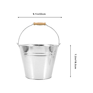Zerodeko Ash Bucket with Handle, Fireplace Metal Bucket Charcoal Bucket Fireplace Ash Bucket Galvanized Coal and Hot Ash Pail for Indoor and Outdoor
