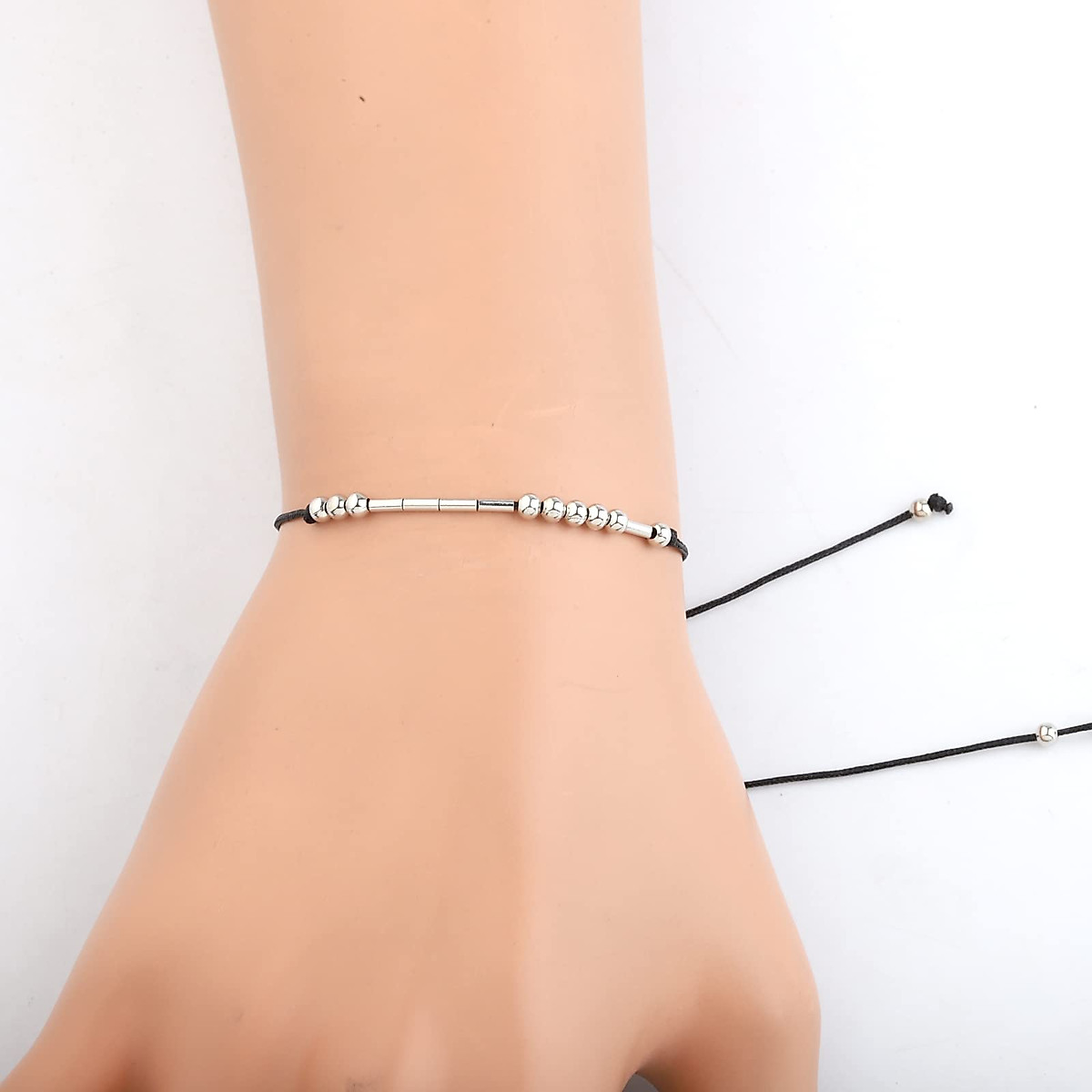 Lywjyb Birdgot Morse Code Bracelet Sober Gift Sobriety Jewelry Sobriety Gift for Women Men (sober silver morse)