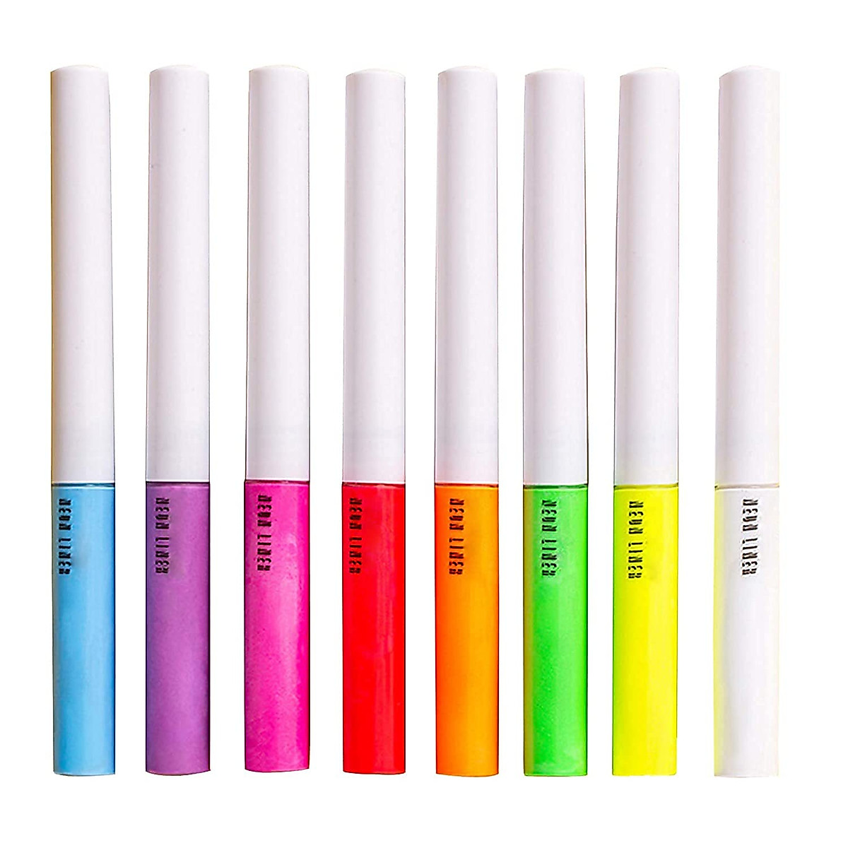 MAEPEOR Neon Liquid Eyeliner 8 Colors Matte Eyeliner Waterproof & Smudgeproof Fluorescent Body Face Paint Makeup for Daily Wear and Halloween Christmas (Neon, Set 0801)