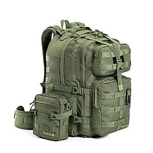 Tripole 45 Ltrs Backpack With Sling Bag Attachment (Alfa_Army Green)