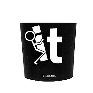 Funny Guy Mugs F It Travel Tumbler With Removable Insulated Silicone Sleeve, Black, 16-Ounce