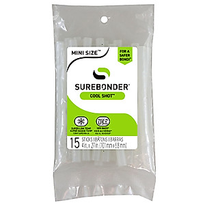 Surebonder CS15 CoolShot Low Temp Glue Sticks, 4", 15 per Pack (FPRCS15)