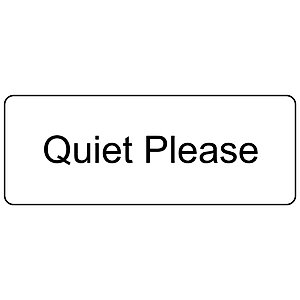 ComplianceSigns.com Quiet Please Engraved Sign for Office, 8x3 in. Black on White Acrylic