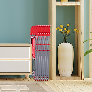 8 Pack Folding Plastic Chairs Pack Steel Folding Dining Chairs Folding Chairs Bulk Fold Up Event Chairs Portable Plastic Chairs with Steel Frame 440lb for Events Office Wedding Indoor Outdoor (Red)