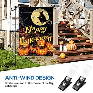 Cabilock 20pcs Garden Flag Plastic Stopper Clips Adjustable Anti-Wind Clips Flag Accessories for Garden Flag Poles Stand