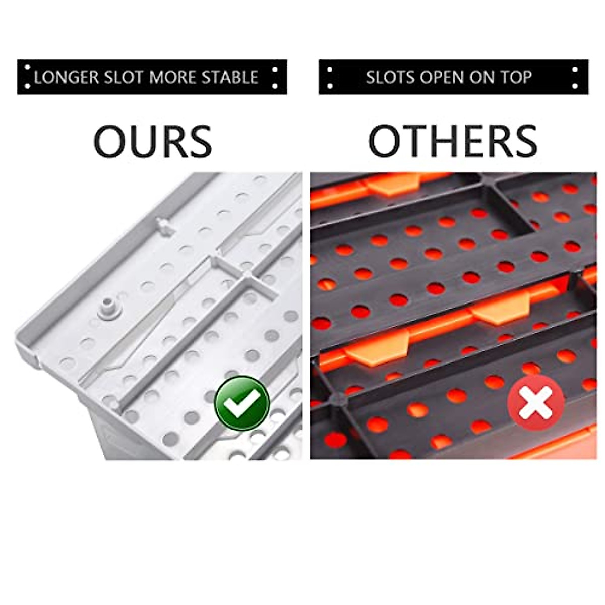 RIVTUN Transparent Garage Organizer Bins, 30PCS Wall Mounted Storage Small Parts Bins With White Pegboard to Store Nuts,Bolts, Screws, Nails